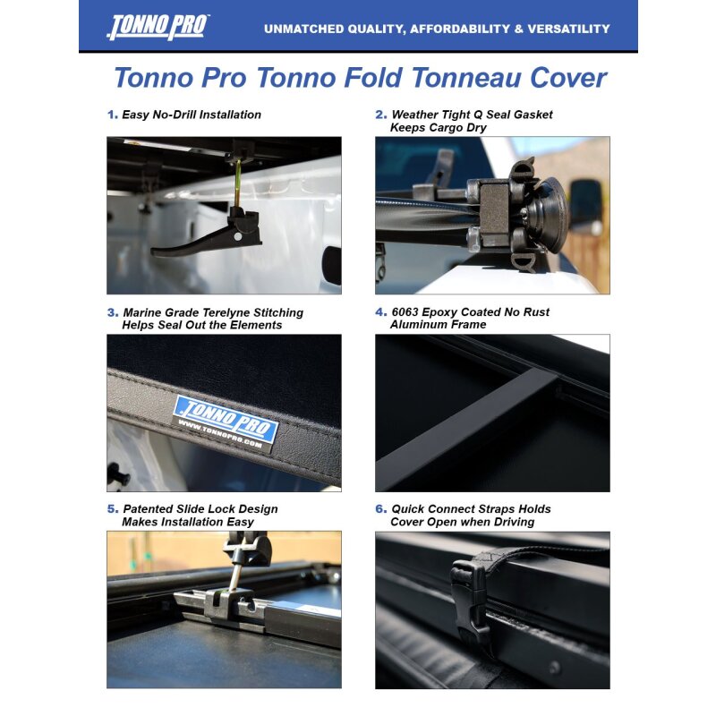 TonnoPro TriFold, Dodge RAM 1994-2001, Longbed 8" (2500,3500) - dodge